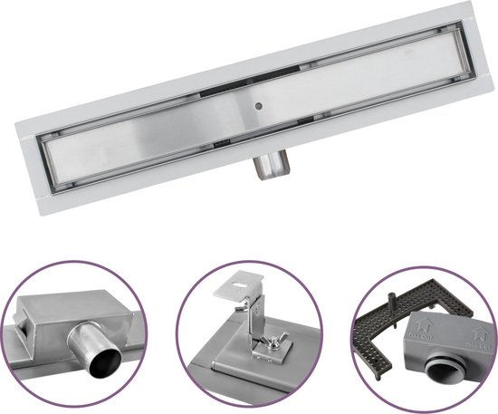 CityLine douchegoot - RVS - 70cm - Zijuitloop - Tegelrooster - Basic ...