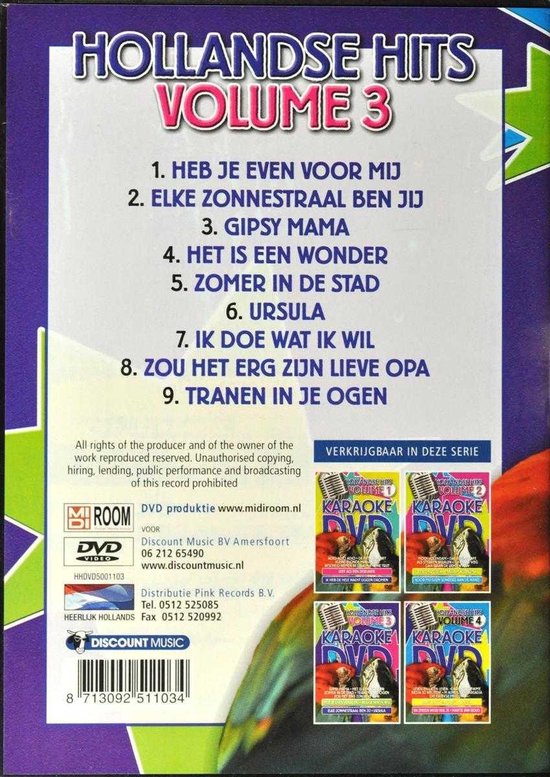 Various Artists - Karaoke DVD: Hollandse Hits Vol. 3 (DVD), various artists | Muziek | bol