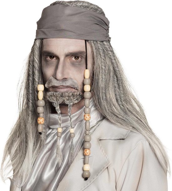Boland - Pruik Ghost pirate de luxe Grijs - Steil - Lang - Mannen ...