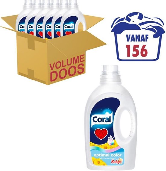 Coral Vloeibaar Wasmiddel Optimal Color met Vleugje Robijn 6x26 ...