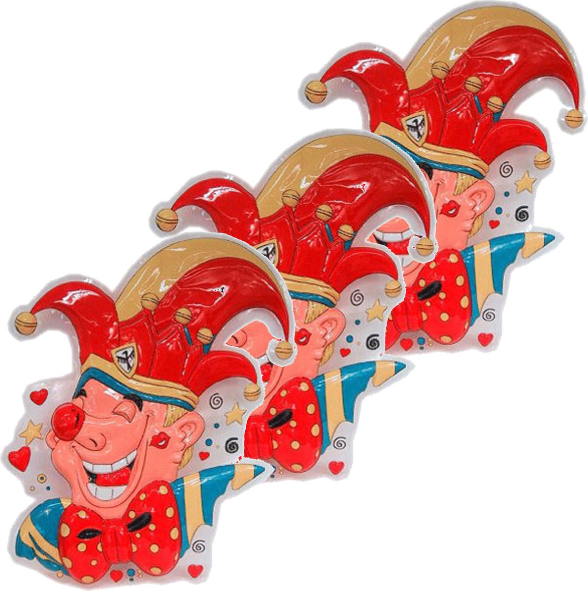 Carnaval wand decoratie bord prins Carnaval / Nar / Clown - 3 stuks ...