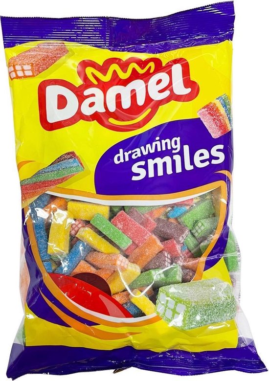 Damel Drawing Smiles - zure snoepjes in diverse smaken - 1 kg | bol