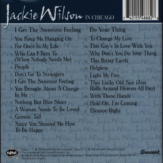 Jackie Wilson Sweetest Feeling Do Your Thing Cd Jackie Wilson Cd