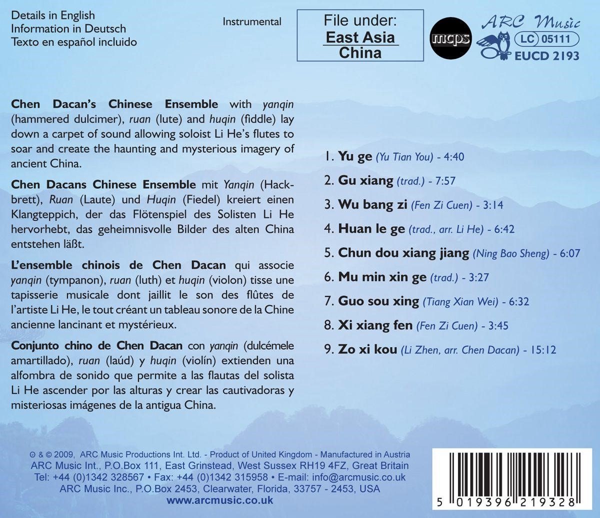 Li He, Chen Dacan Chinese Ensemble - Classical Chinese Folk Music (CD), Pan Jing &... | bol