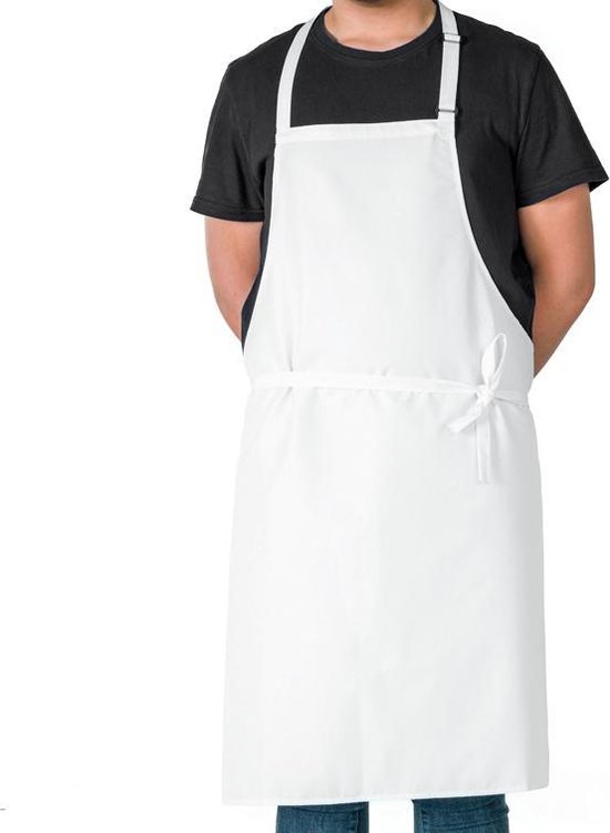 (5 stuks) Keukenschort - Wit - Lengte: 90 cm | GGM Gastro | bol.com