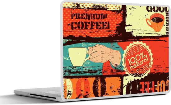 Laptop sticker - 14 inch - Koffie - Vintage - Collage - 32x5x23x5cm ...