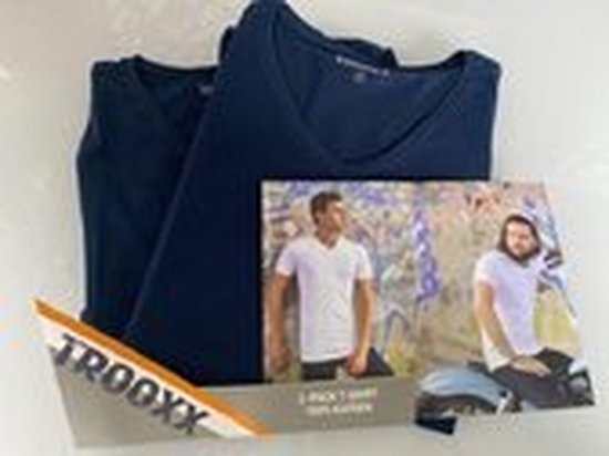 Trooxx T-shirt 2-Pack - V- Neck - Navy - 3XL | bol