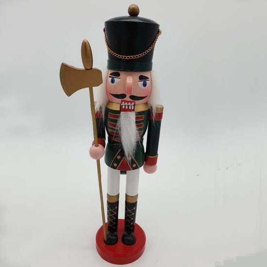Notenkraker Houten Pop Kerst Groen met bijl groot 50 cm | bol.com