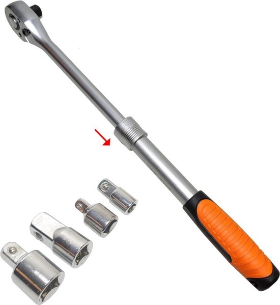 Telescopische Ratel Chroom Vanadium 1/2″ fijngetand 72 tanden HQ ...