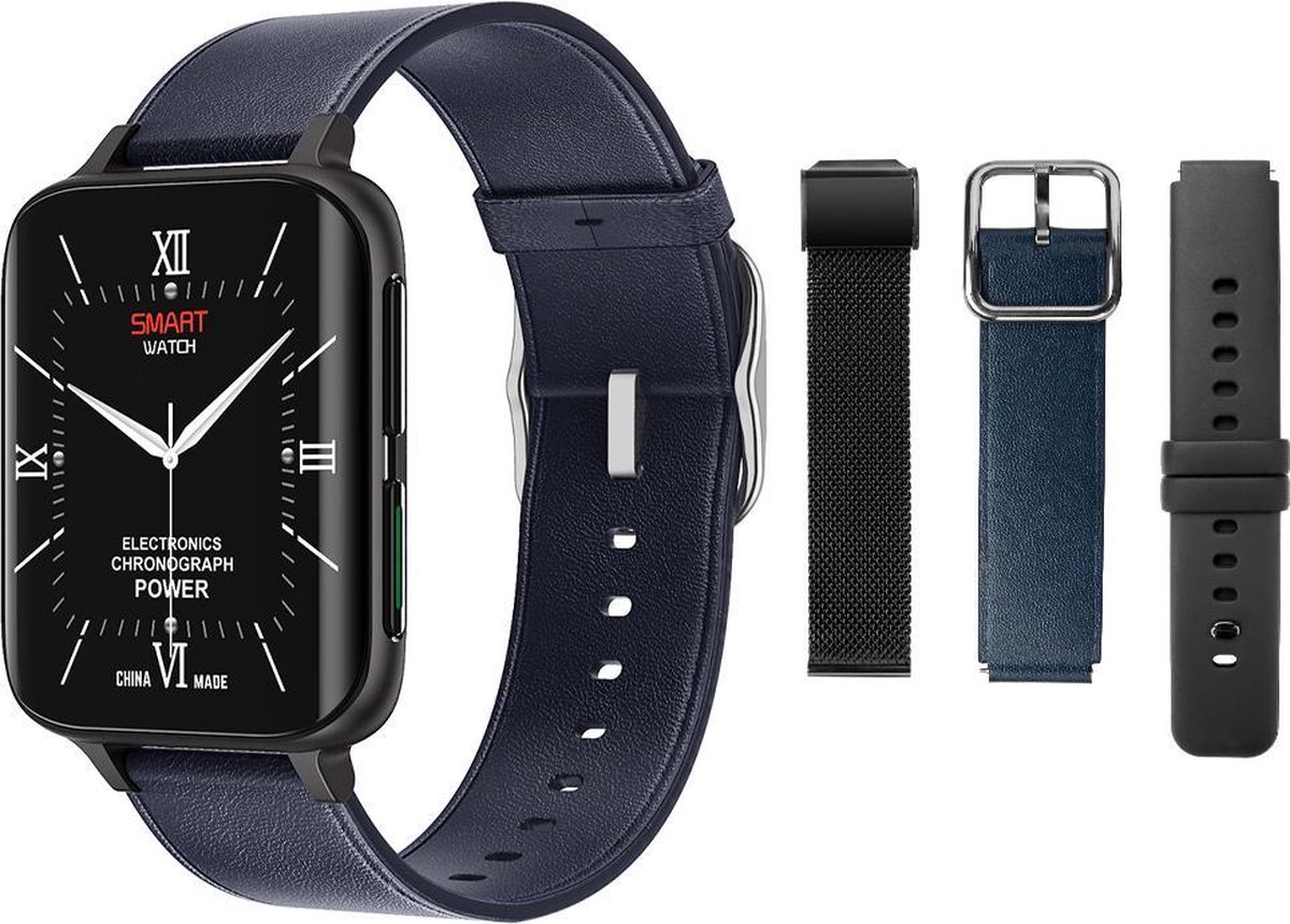 Stenlille® Swift Smartwatch Dames & Heren – Zwart & Blauw ...