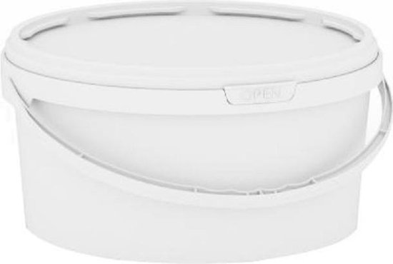 10 x Witte emmer met deksel - 3,3 liter (Ø 220 mm) - geschikt voor food ...