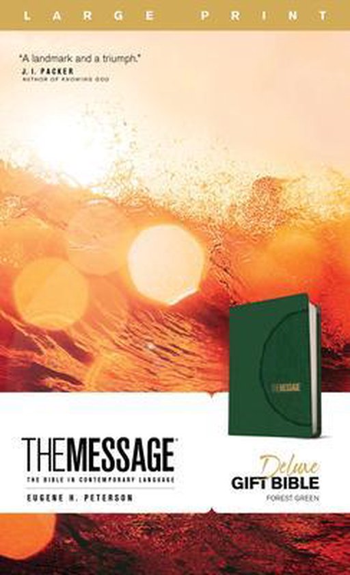 Message Deluxe Gift Bible, Large Print, Green, Eugene H. Peterson ...