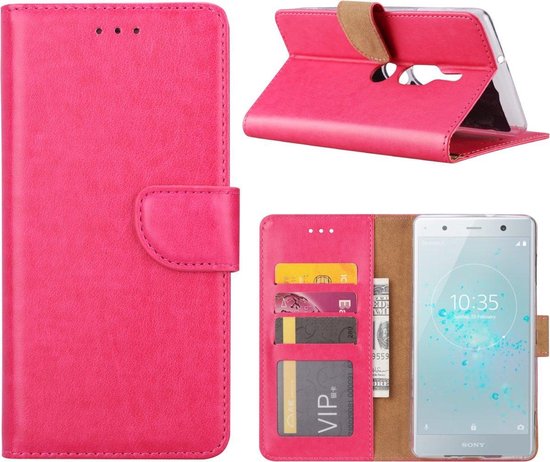 Sony Xperia Xz2 Premium Bookcase Roze Portemonee Hoesje