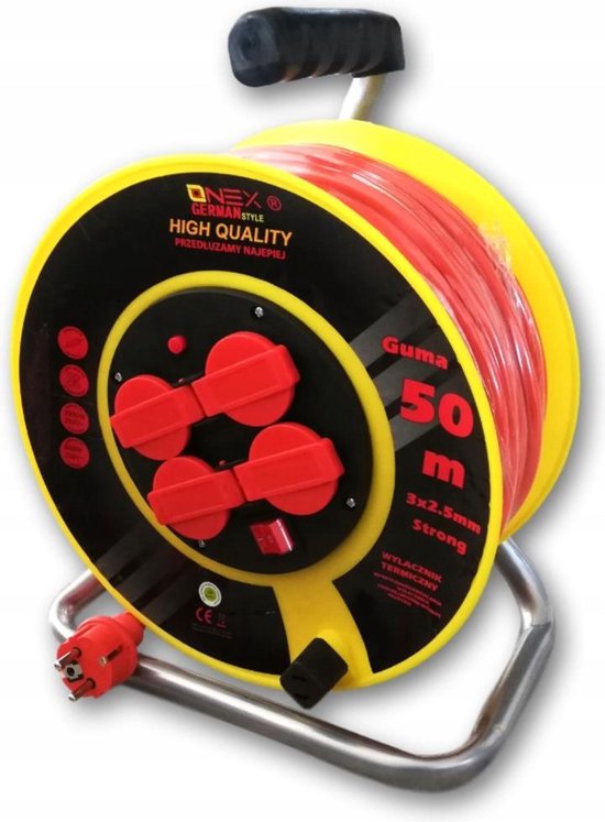 Onex Kabelhaspel 4 Stopcontacten 50 Meter 3x2 5mm Bol onex-kabelhaspel-4-stopcontacten-50-meter-3x2-5mm-bol