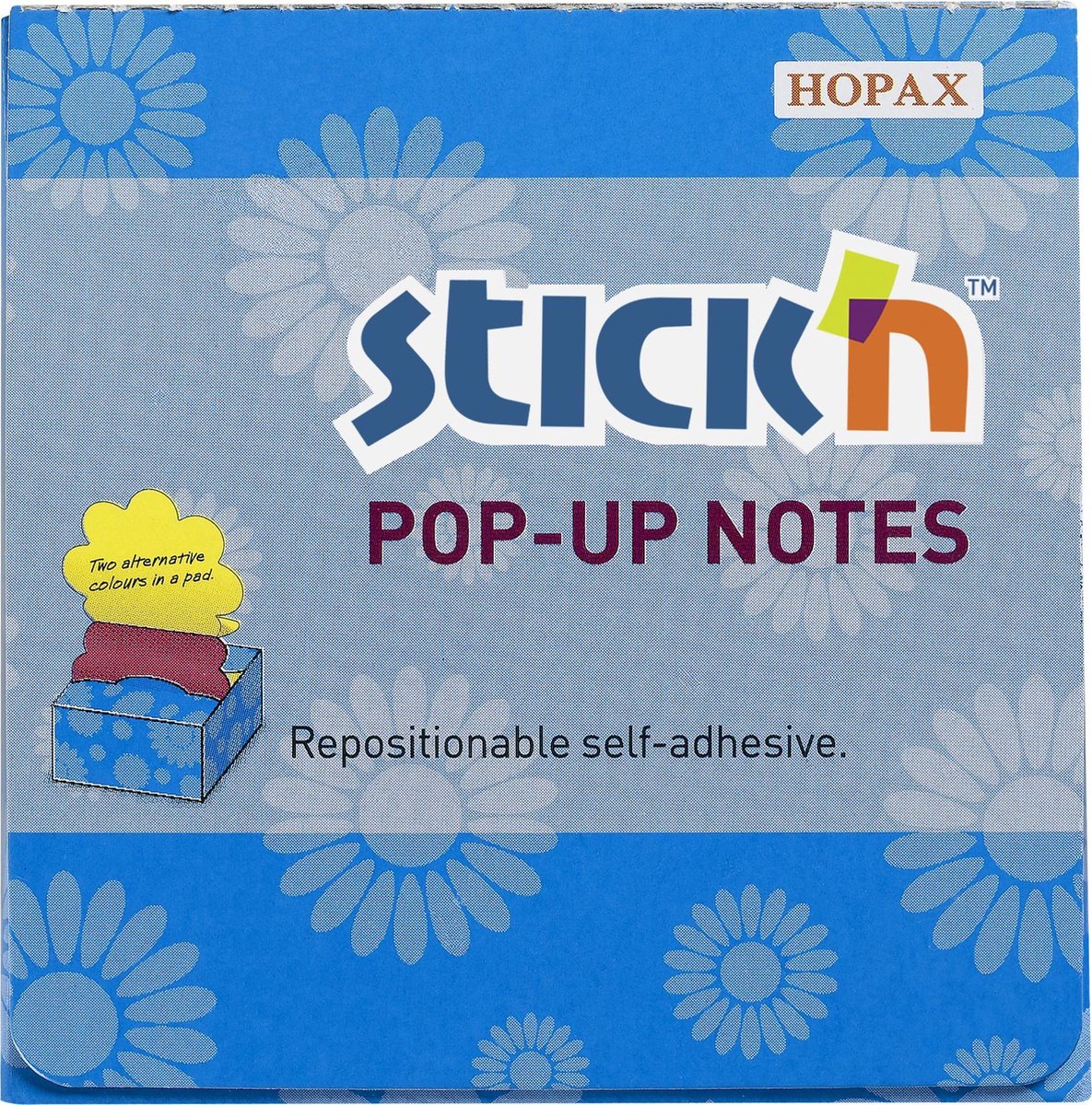 Stick'n Pop-up Z-Notes sticky notes - bloem - 76x76mm, geel & magenta ...
