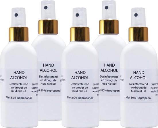 5x Desinfecterende handalcohol spray - 80% isopropanol - 125ml | bol.com
