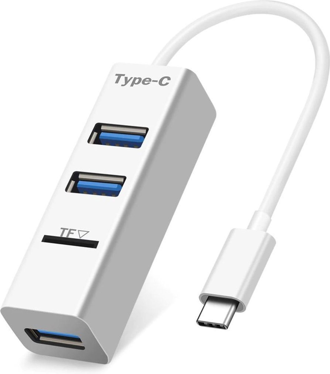 USB type C splitter hub met 3 standaard USB 2.0 (type A) poorten en 1 ...