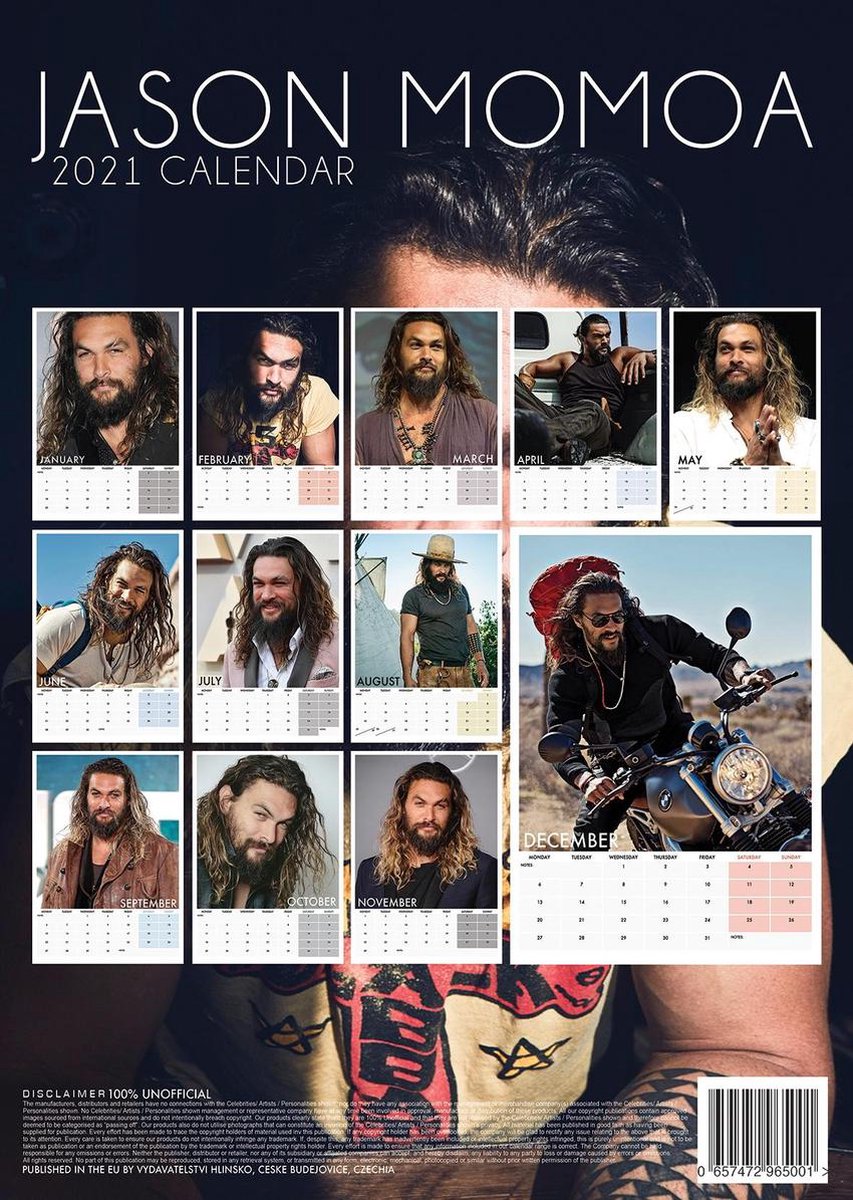 Jason Momoa Kalender 2021 A3 | bol.com