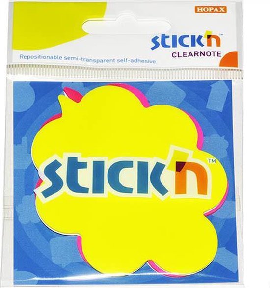 Stick'n Doorzichtige sticky notes, tekstwolkje vorm, 76x76mm, geel ...