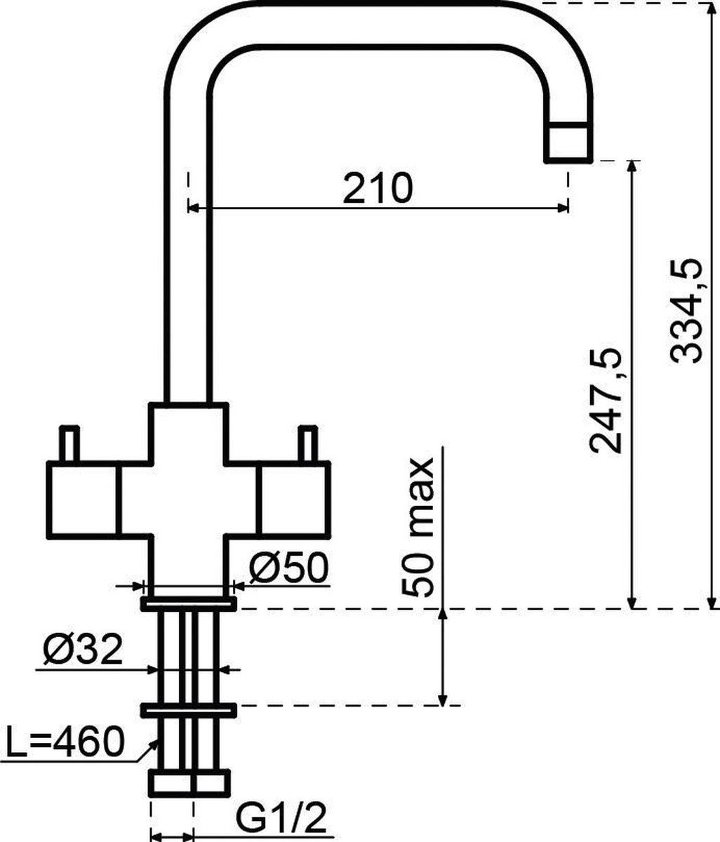 Keukenkraan Lanesto, Dario, Chroom | bol