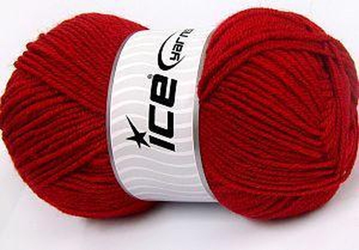Wol kopen van hoge kwaliteit? Breiwol rood 40% acryl en 60% merino wol ...