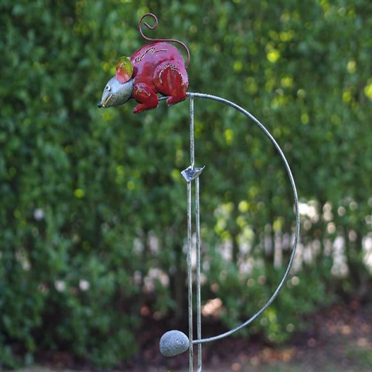 Tuinsteker Muis metalen balans schommel rode Muis | bol.com