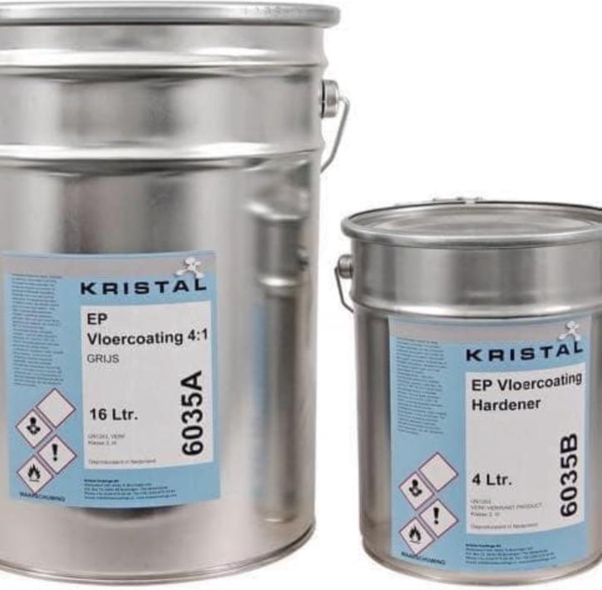 Kristal 2K EP epoxy vloercoating telegrijs - (RAL 7046) per 10 liter ...