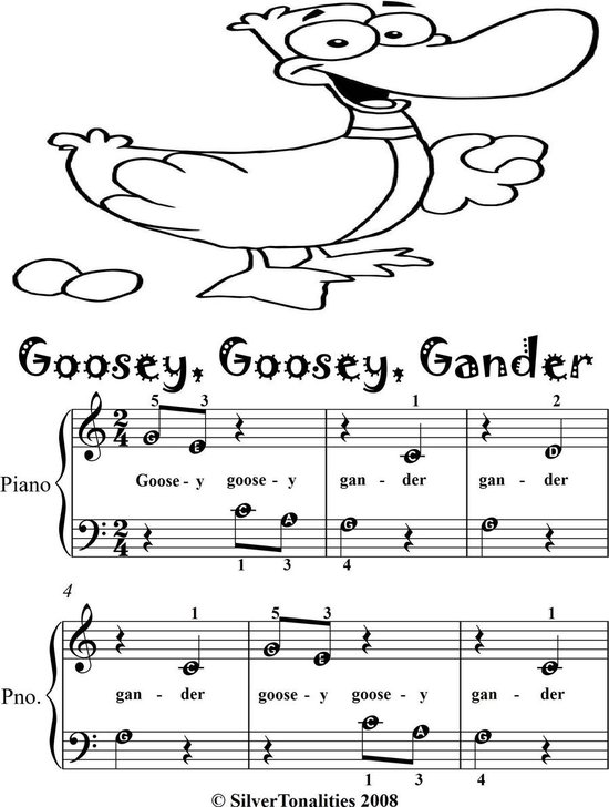 Goosey Goosey Gander Beginner Piano Sheet Music (ebook), Traditional ...