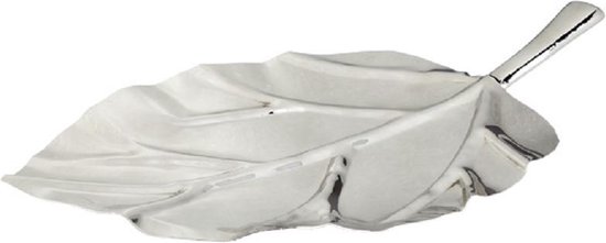 Cosy en Trendy Schaal Bladvorm Zwart 38x12xh4cm - Nickel | bol