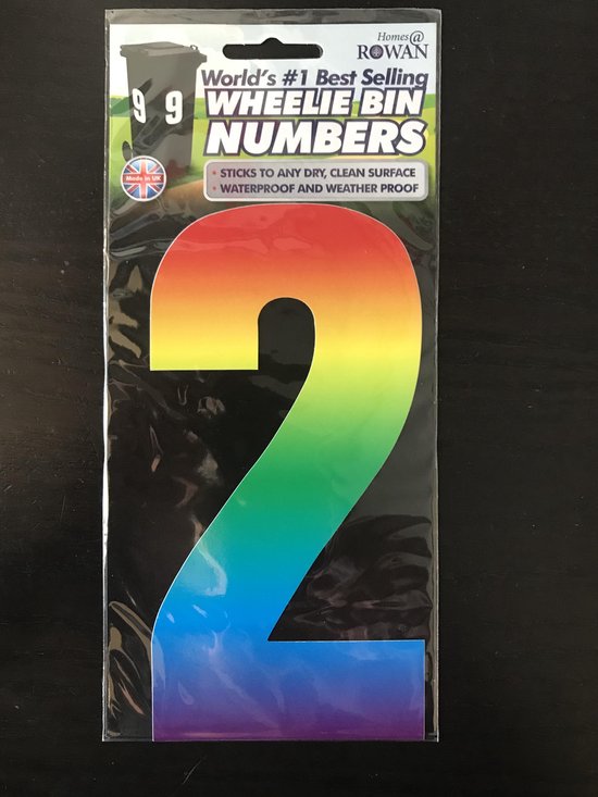 huisnummer sticker - nr. 2 - regenboog - huisnummer stickers ...