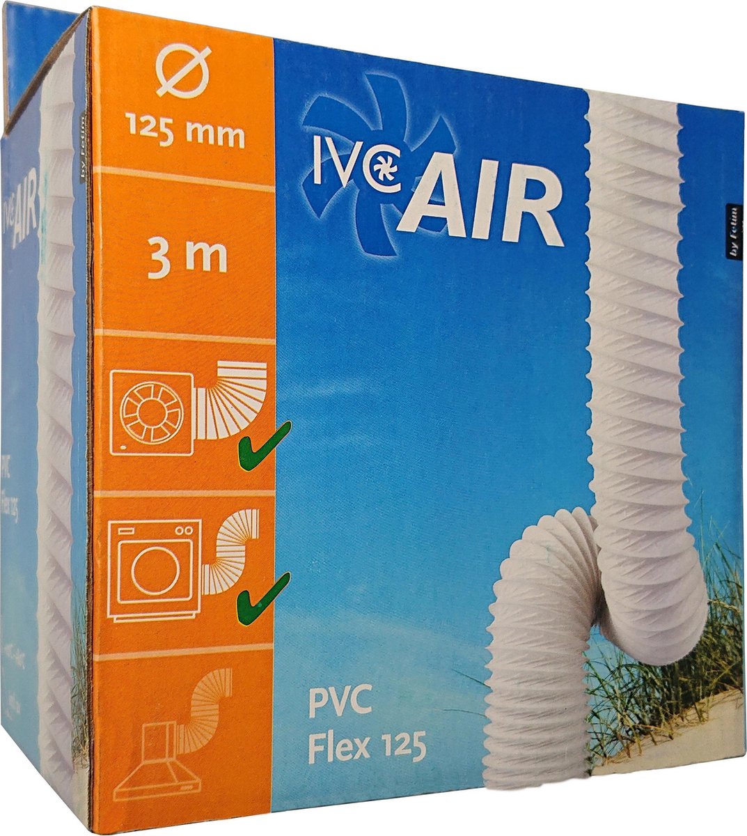 IVC Air flexibele PVC luchtslang | tot 100°C | Ø 125 mm | lengte 3.0 ...