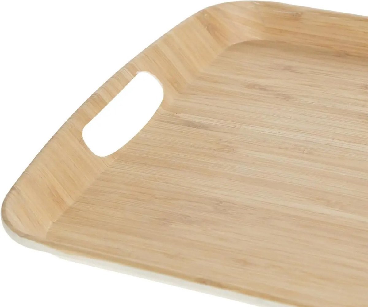 Plateau/plateau de service rectangulaire 38 x 26 cm bambou blanc avec ...