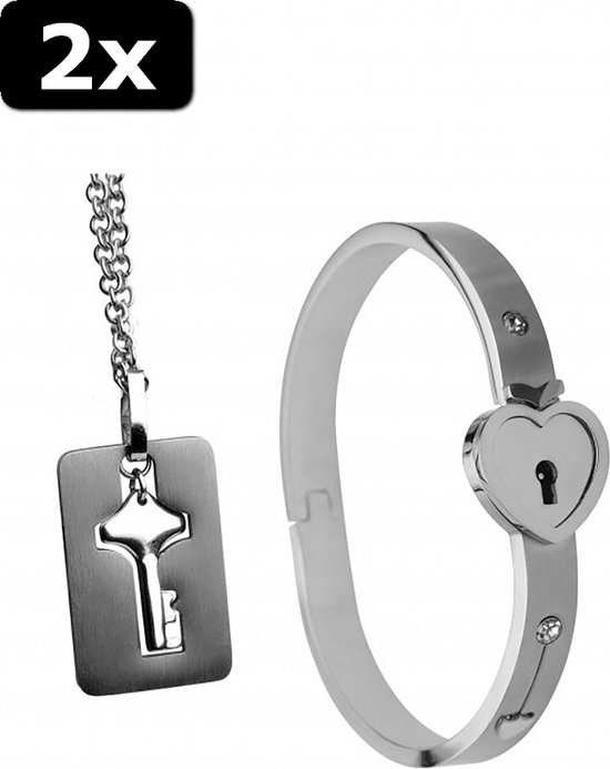 2x Cuffed Locking Armband en Sleutel ketting | bol.com
