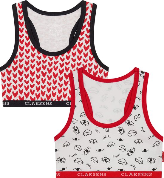 Girls Croptop 2 Pack - Face Hearts - Claesen's® | bol.com