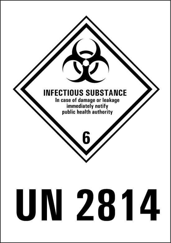 Sticker besmettelijke stoffen UN 2814 210 x 297 mm | bol