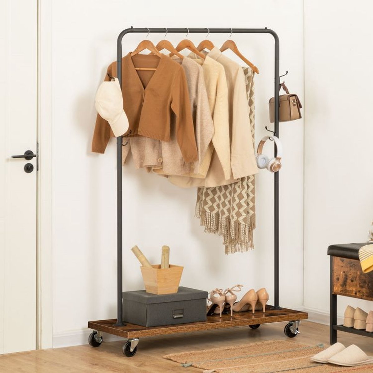 Signature Home Milan Heavy Duty Kledingrek op wieltjes - Kledingrek ...