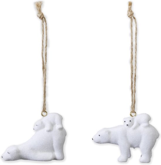IJsbeer met Baby Kersthangertjes - set van 4 - staande en liggende ...