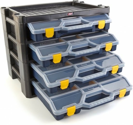 Tayg Assortimentdoos - Multibox blauw - 4 opbergboxen van 37.5 x 27 x 6 ...