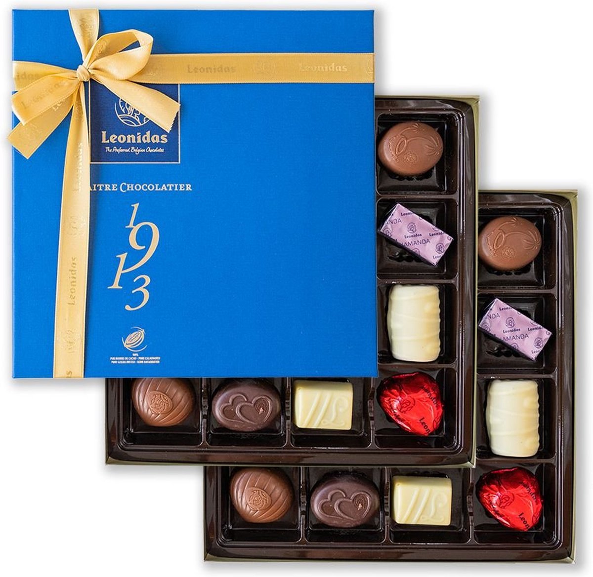 Chocoladecadeau | Leonidas Bonbons | Giftbox Blauw Met 32 Bonbons ...