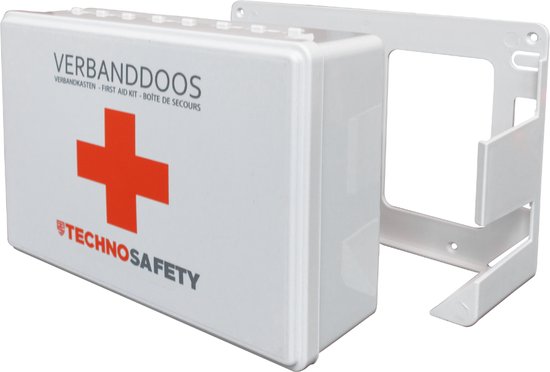 Technosafety First Premiers secours Box DIN13164-2022 + Support mural - Set de... | bol.com