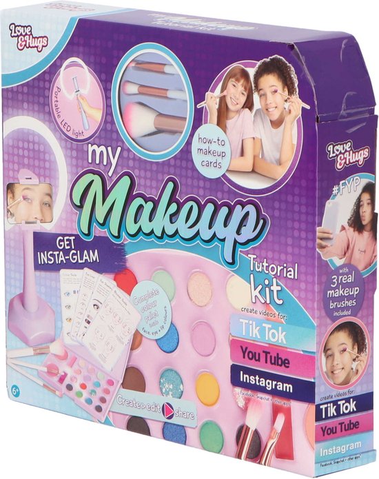 Love and Hugs Make-up Studio - Make-up set voor kinderen met LED lamp | bol