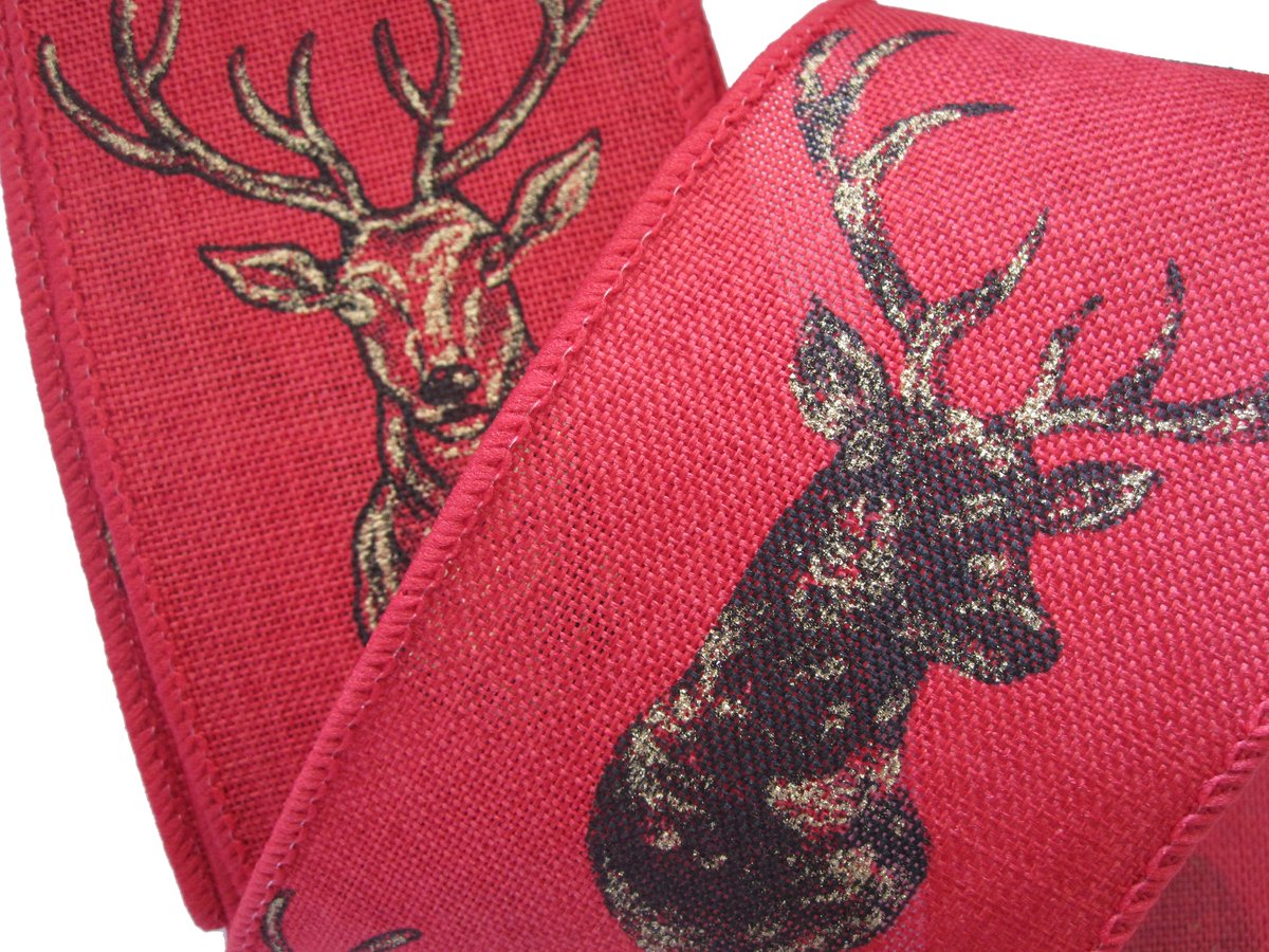 Ruban de Noël avec fil de fer | Ruban aspect lin Look toile de jute ...