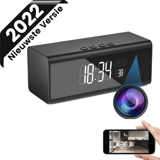 Pro Digitale Klok met Verborgen Camera – Wifi Klok Spy Camera met App -... | bol