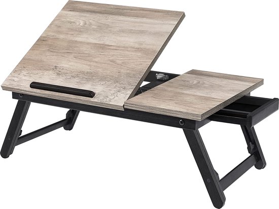 SONGMICS Laptoptafel, laptopstandaard, ontbijtblad, inklapbare poten ...