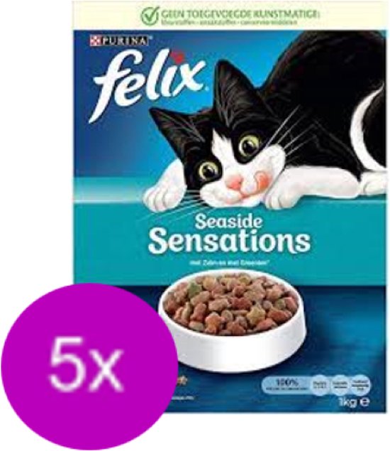 5x Felix Sensations Droog Vis - Kattenvoer - 1kg | bol