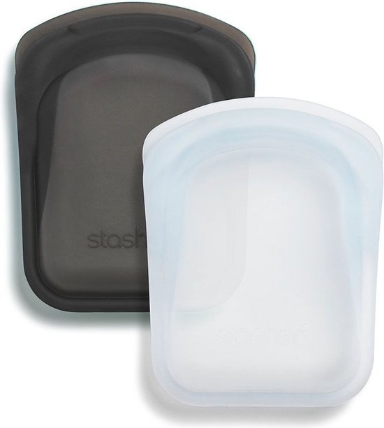 Stasher Pocket - set van 2 herbruikbare zakjes - 118ml - Donker- en ...