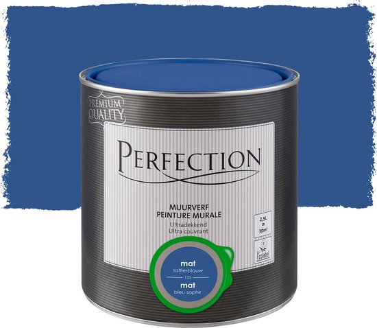 Perfection Muurverf Ultradekkend - Mat - Saffierblauw - 30 m² - 2.5L ...