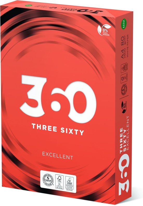 Staples Choice 360 Excellent FSC papier, A4, 80 g/m², Wit, 1 doos met 5 pakken á 500 vel | bol.com