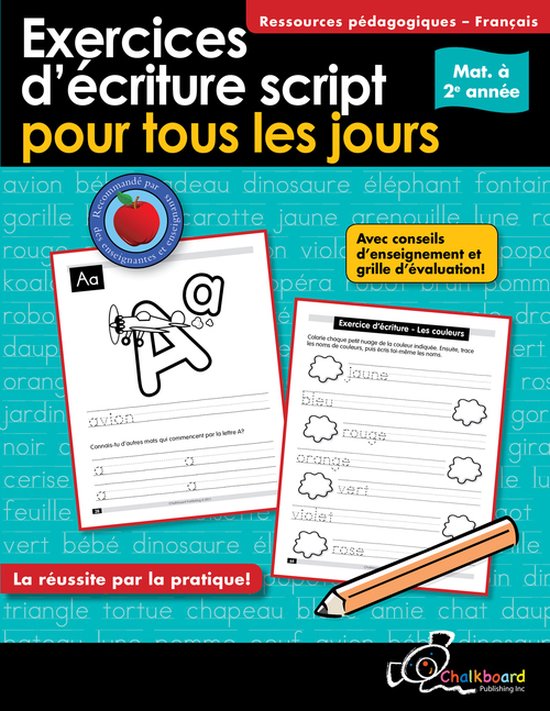 Printing Practice- Exercices d'Écriture Script Pour Tous Les Jours Mat ...