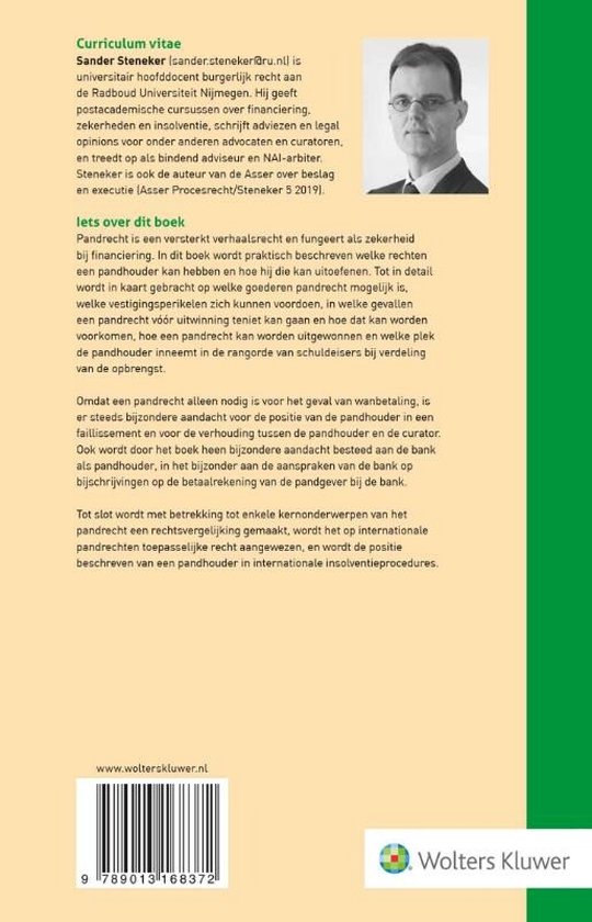 Pandrecht | 9789013168372 | A. Stekener | Boeken | bol